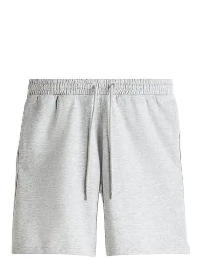 H&m Regular Fit Jersey Shorts With Drawstring Waist - Light Gray Melange