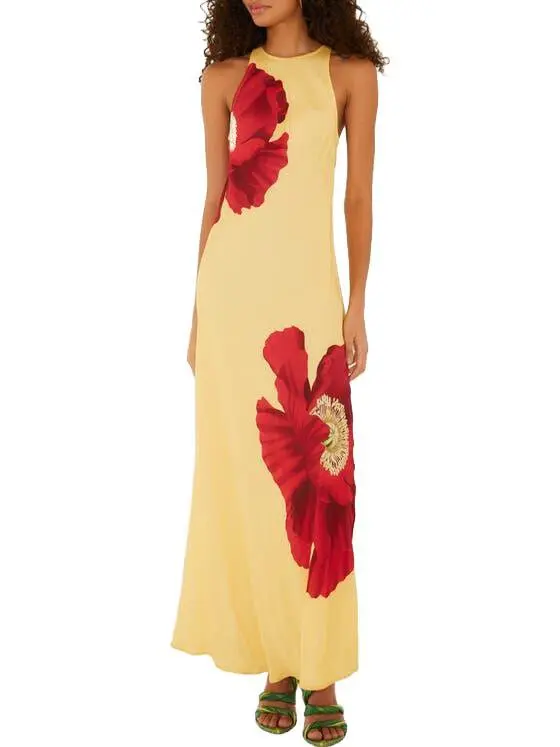Farm Rio Poppy Flowers Maxi Dress - Yellow