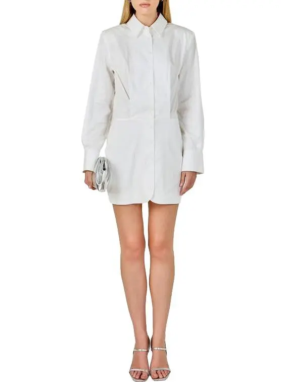 Endless Rose Long Sleeve Shirtdress - White