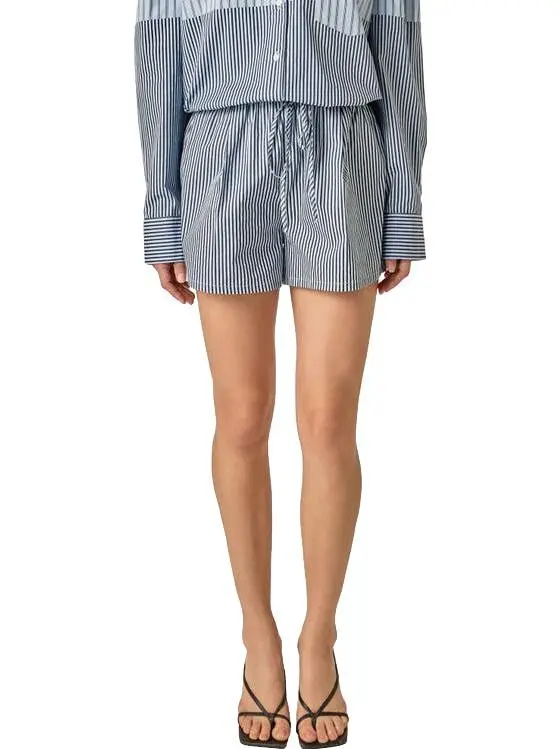 English Factory Striped Shorts - Powder Blue