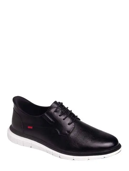 MARC JOSEPH NEW YORK Edward Street Perforated Leather Oxford Shoes - Black Napa Leather