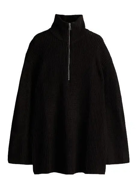 H&m Chunky-knit Zip-top Jumper - Black
