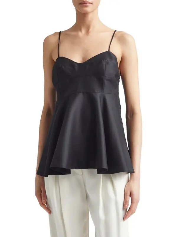RÓHE Bustier Peplum Top - Black