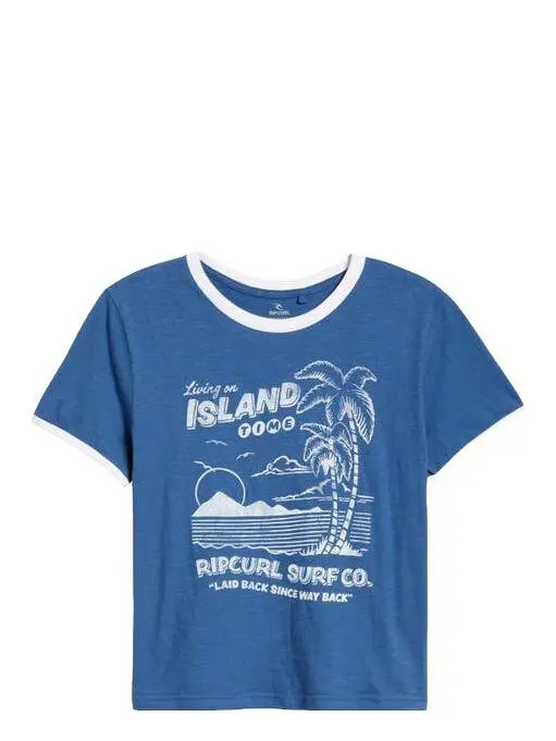 Rip Curl Island Time Slub Graphic T-shirt - Vintage Navy