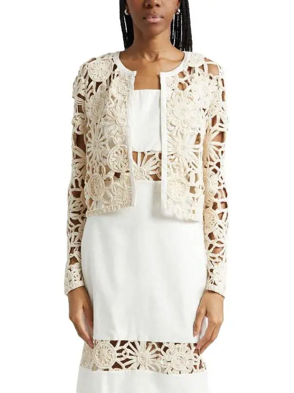 Ramy Brook Adelynn Soutache Crocheted Jacket - Ivory