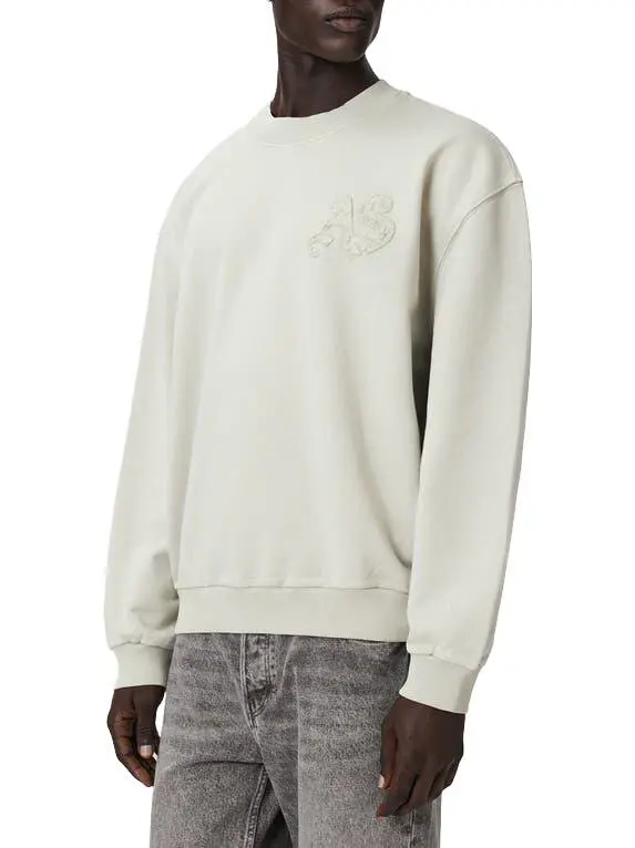 ALLSAINTS Insignia Appliqué Crewneck Sweatshirt - Sea Green