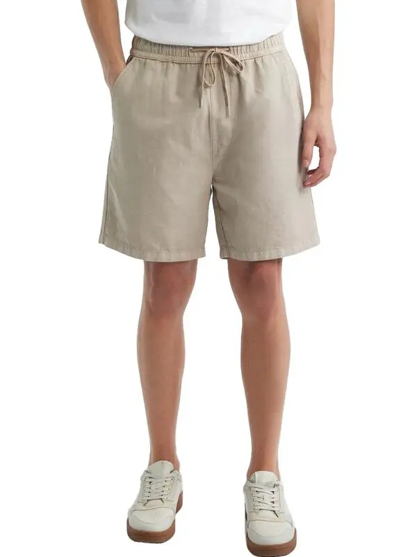 ALLSAINTS Folgate Cotton & Linen Twill Shorts - Dune Brown