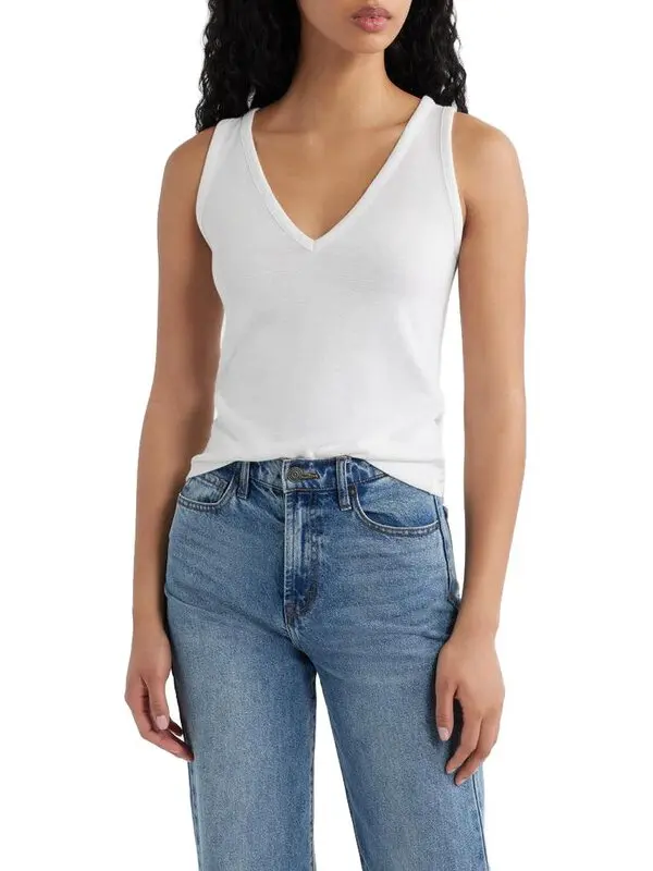 Rag & Bone The Knit V-neck Tank - White