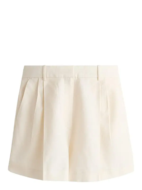 H&m Tailored Linen-blend Shorts - Ivory