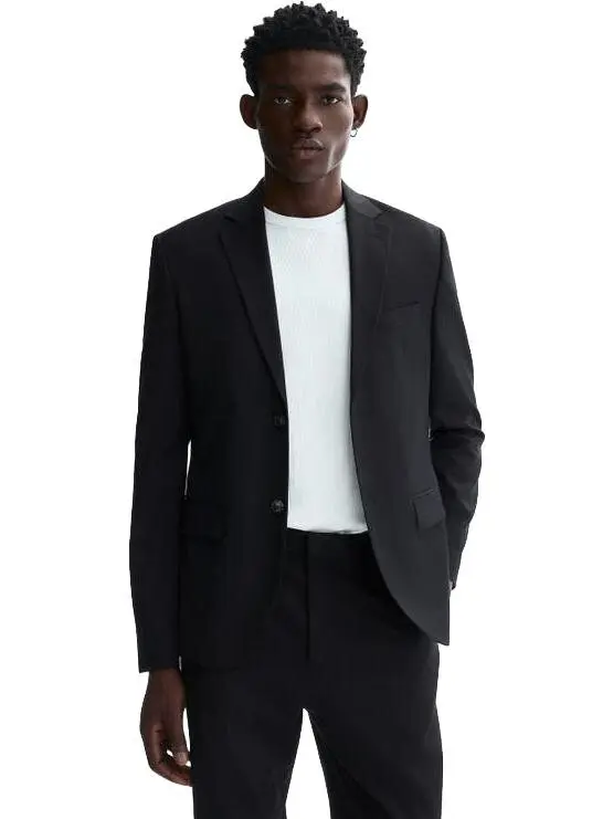 H&M Regular-fit Single-breasted Jacket With Notched Lapels - Black