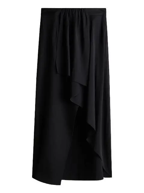 H&m Asymmetric Draped-panel Skirt - Black