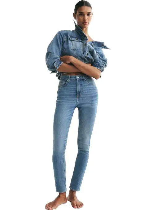 H&M High Waist Skinny Jeans - Denim Blue
