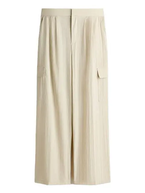 H&m Wide Leg Cargo Trousers - Light Beige