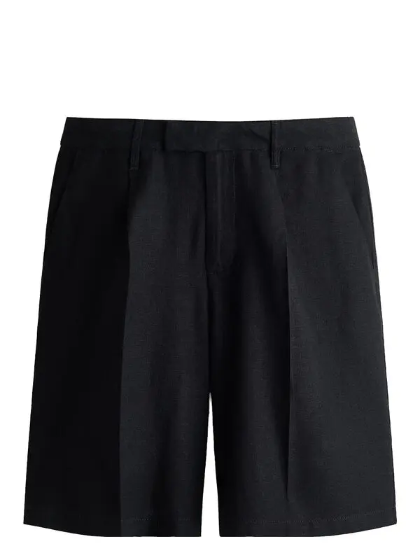 H&m Linen-blend Bermuda Shorts - Black