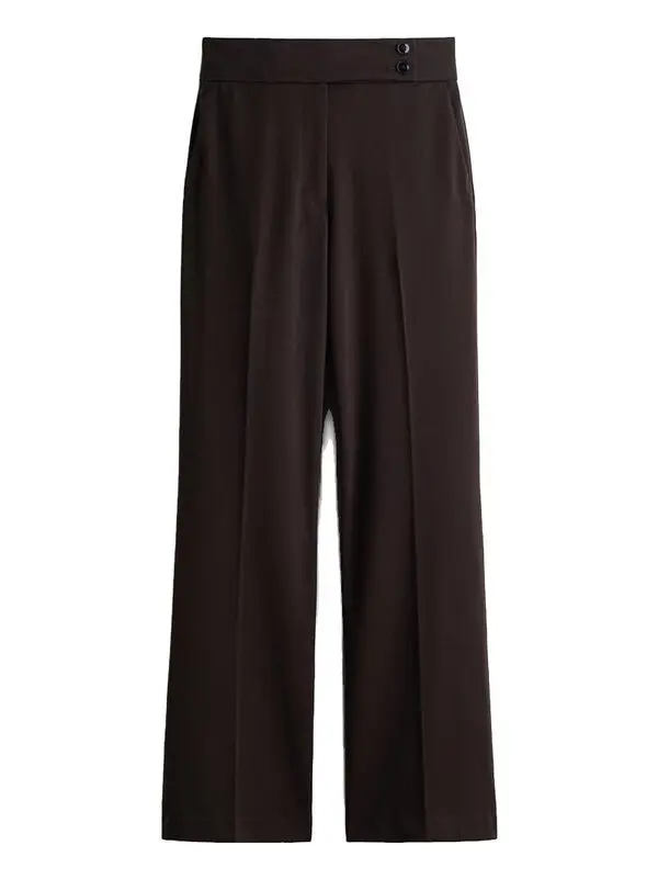 H&m Bootcut Twill Trousers - Dark Brown