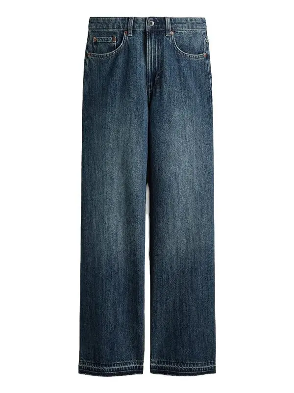 H&m Wide Leg High Rise Jeans - Denim Blue