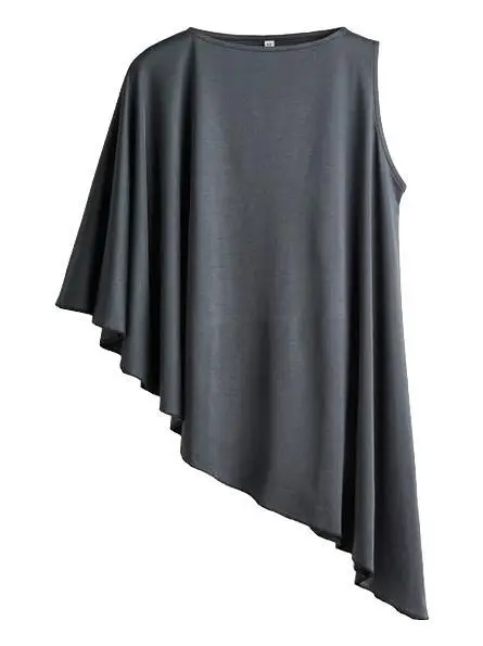H&m Asymmetric Cape Top - Dark Gray