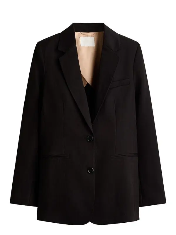 H&m Single-breasted Blazer With Notch Lapels - Black