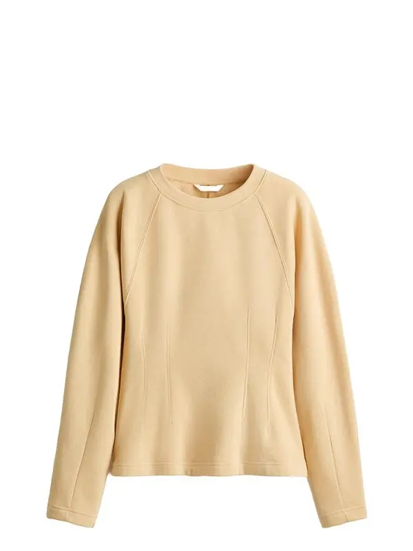 H&m Waisted Sweatshirt With Raglan Sleeves - Beige