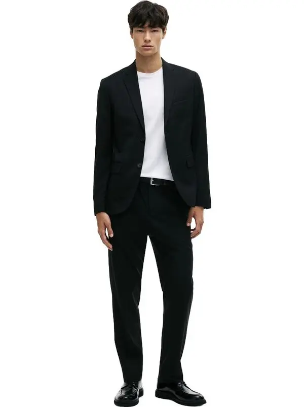 H&m Slim-fit Suit Trousers With Tailored Detail - Black