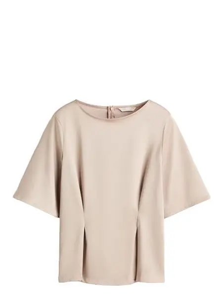 H&m Waisted Blouse - Light Beige
