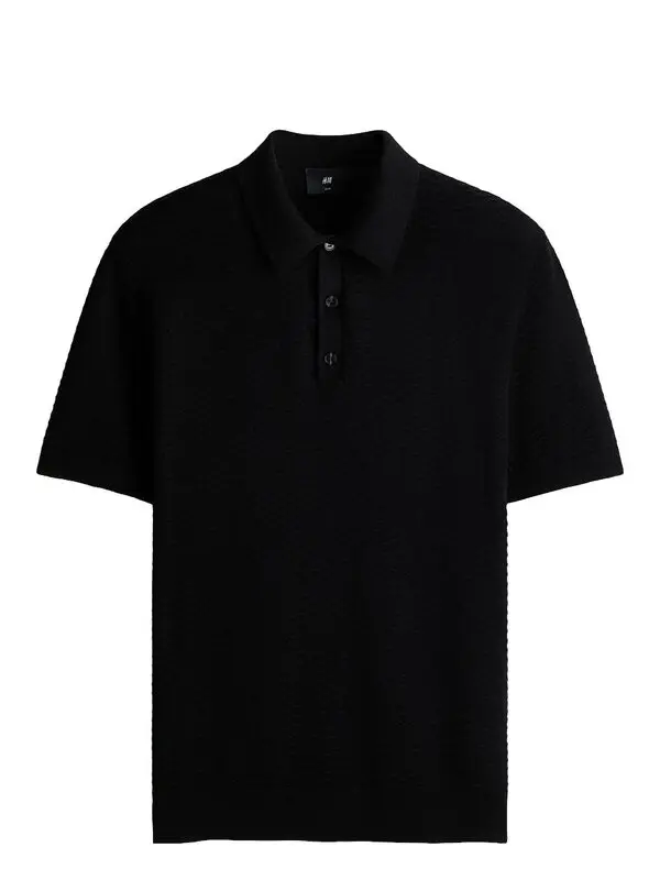 H&m Slim Fit Polo Shirt - Black