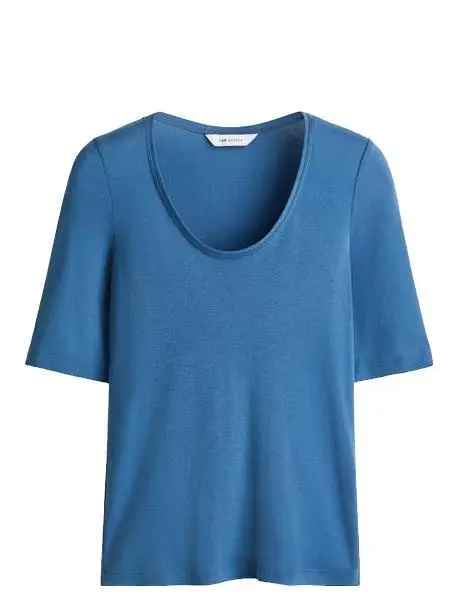 H&m Pima Cotton Scoop Neck Top - Blue