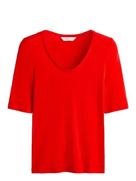 H&m Pima Cotton Scoop Neck Top - Red