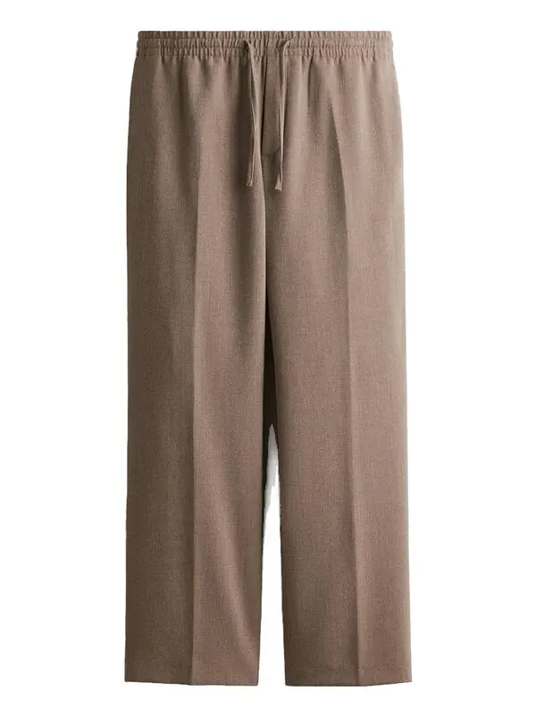 H&m Relaxed Fit Trousers - Beige Melange