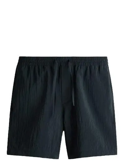 H&m Relaxed Fit Textured Shorts - Black