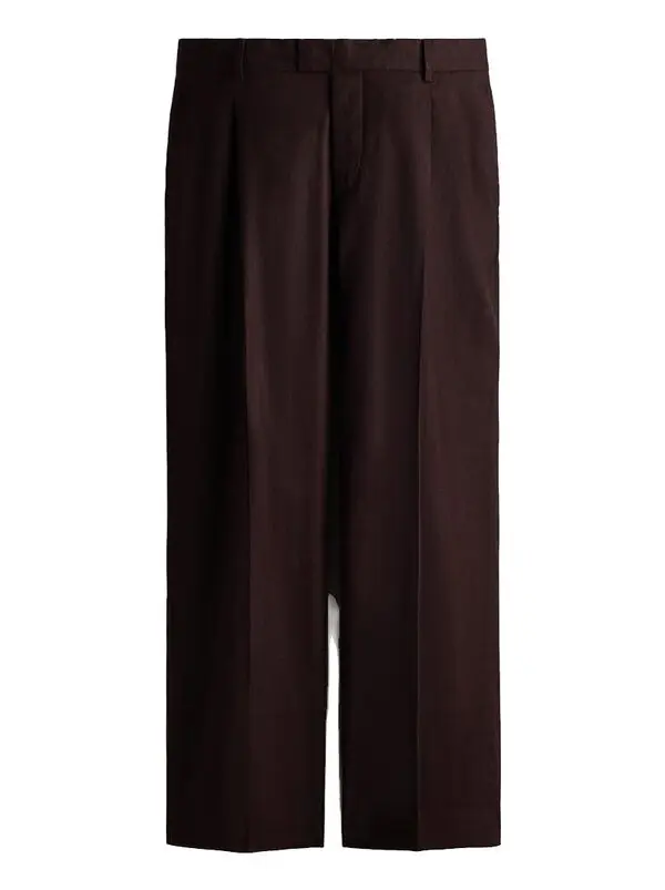 H&m Relaxed Fit Tailored Trousers - Dark Brown
