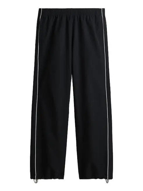 H&m Relaxed Fit Printed Track Pants - Black/honda