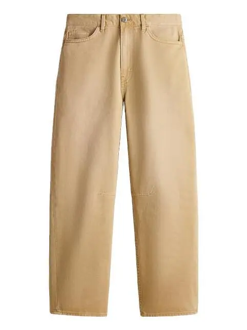 H&m Relaxed Fit Cotton Twill Trousers - Beige