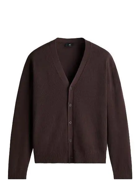 H&m Relaxed Fit V-neck Cardigan - Dark Brown