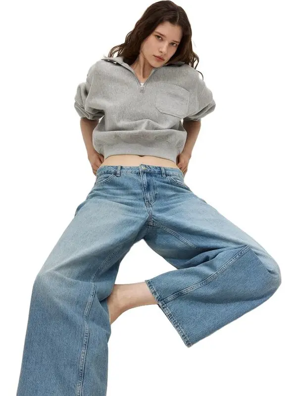 H&m Baggy Low Waist Jeans - Light Denim Blue