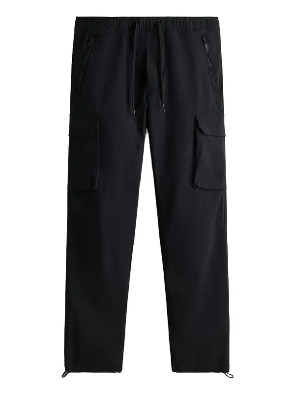 H&m Regular Fit Nylon Cargo Trousers - Black