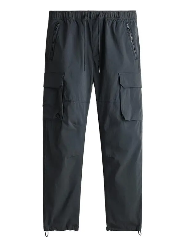 H&m Regular Fit Nylon Cargo Trousers - Dark Gray