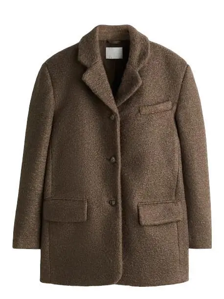 H&m Single-breasted Blazer - Dark Dusty Brown