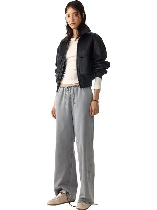 H&m Denim Drawstring Trousers - Gray