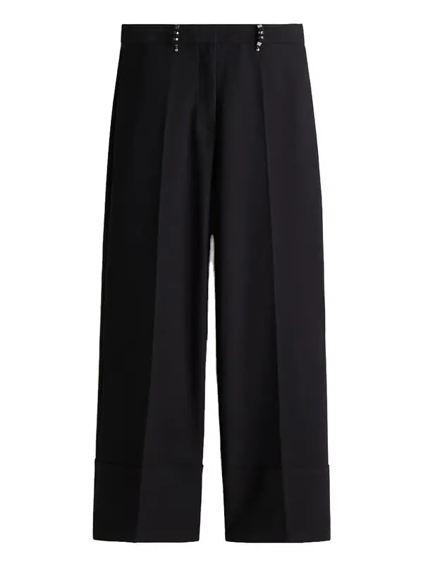 H&m Tailored Rivet Detail Trousers - Black