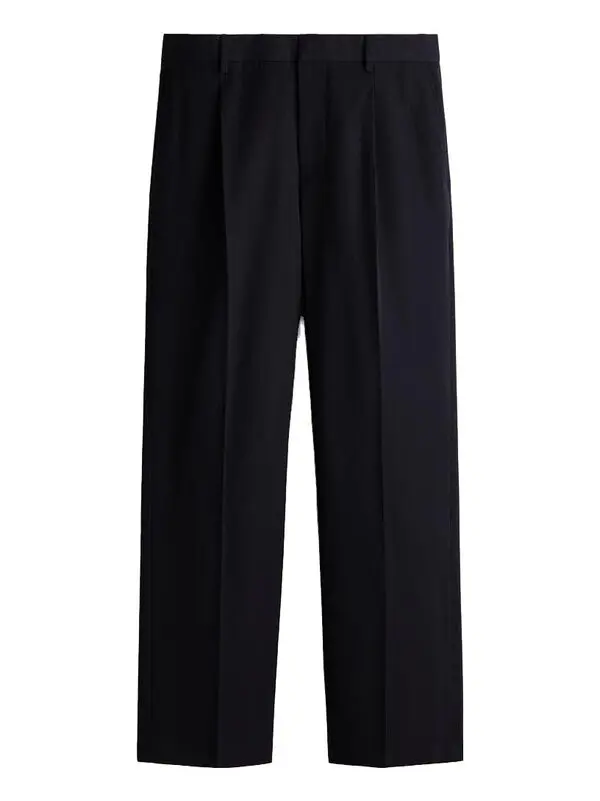 H&m Relaxed Fit Wool-blend Tailored Trousers - Navy Blue