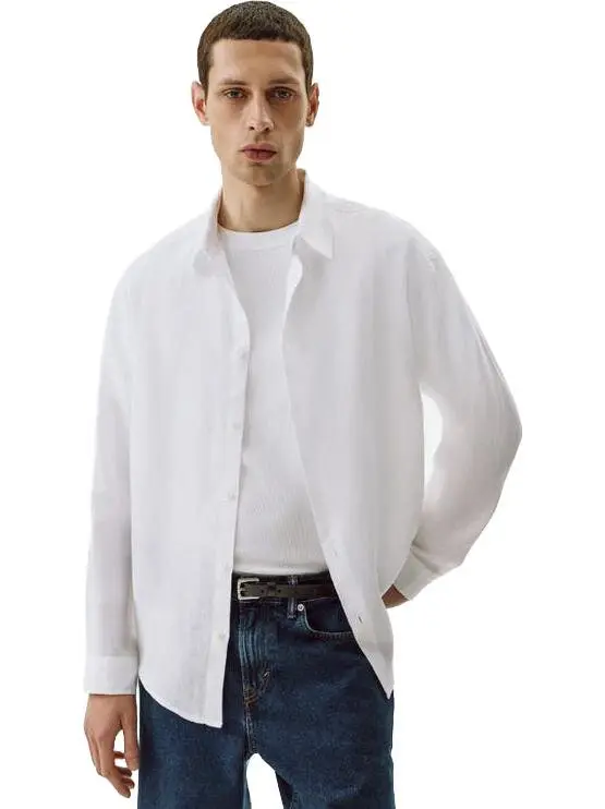 H&m Relaxed-fit Linen Shirt - White