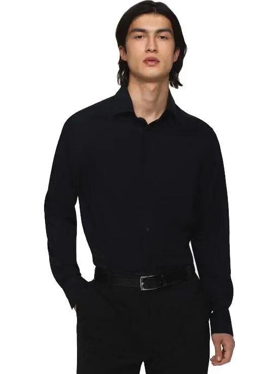 H&m Slim Fit Cotton Shirt - Black