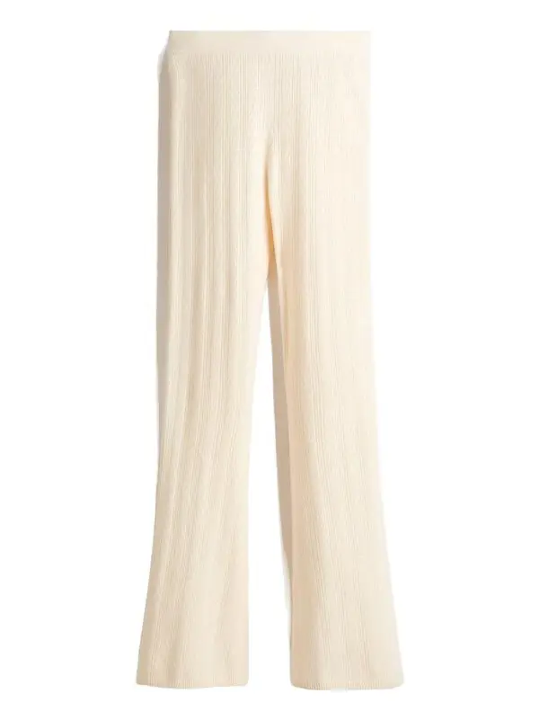 H&m Pointelle-knit Viscose-blend Trousers - Light Beige