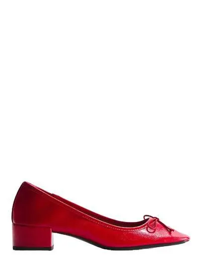H&m Block-heeled Pumps With Bow Detailing - Red