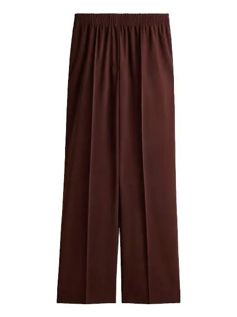 H&m Wide-leg Trousers With High Waist - Brown