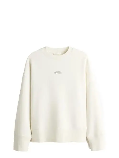 H&m Relaxed Fit Printed Sweatshirt - White/note Floreali