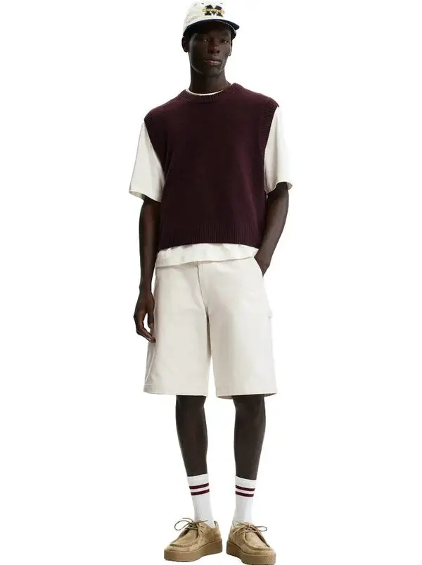 H&m Relaxed-fit Carpenter Shorts - White