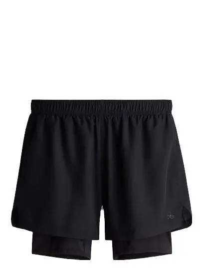 H&m Double-layered Sports Shorts With Drymove™ Technology - Black