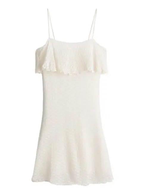 H&m Pointelle-knit Strappy Top - White